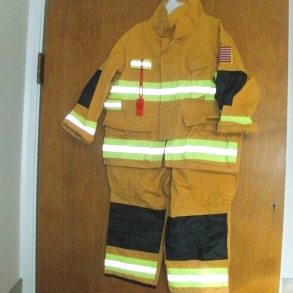 teetot | Costumes | Deluxe Firefighter Fireman 2 Piece Halloween ...